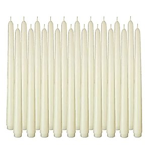 Arosky 20 Pack Ivory Taper Candles, 7-8 Hours Burn Time, Unscented, Smokeless and Dripless, 4/5 x 10 Inch Dinner Candle Set for Household, Wedding, Party and Home Décor Candlesticks