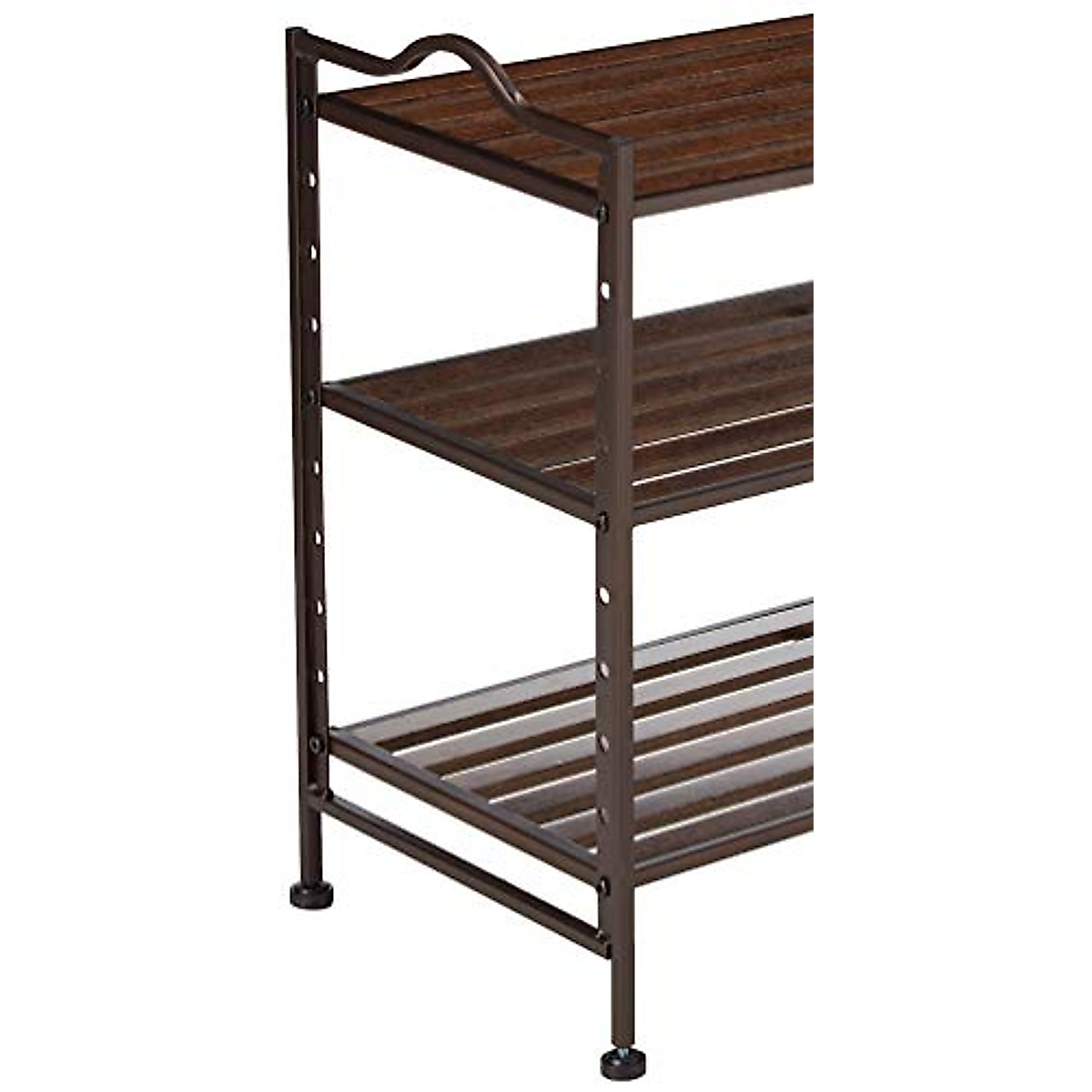 SONGMICS Entryway Shoe Storage Organizer with Metal Frame, 3-tier, Bronze