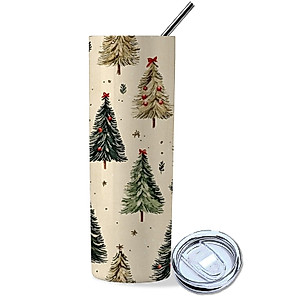 Medpol rustic christmas theme insulated tumblers coffee cup Gift，rustic christmas theme Drinking Glasses-Tea Cup-Coffee Mug tumbler with lid and straw 20 oz insulated tumbler cups