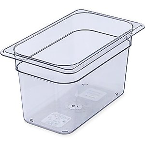 Carlisle FoodService Products Plastic Food Pan 1/4 Size 6 Inches Deep Clear