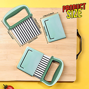 Crinkle Cutter, HNYYZL Wavy Crinkle Cutter Stainless Steel 2 PCS, Wavy Knife Crinkle Wavy Chopper Cutter, Cutting Tool for Veggies, French Fry Potatoes