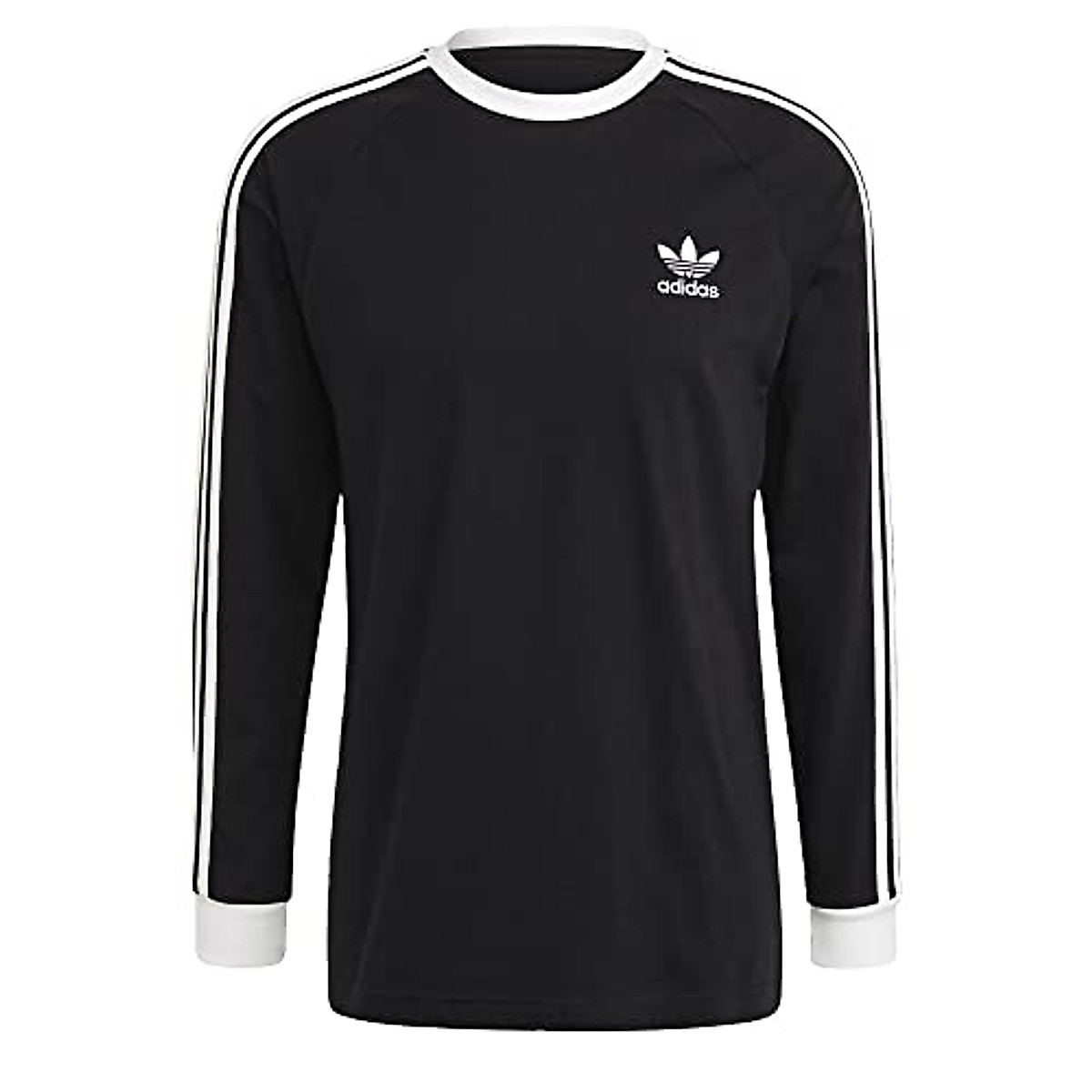 adidas Originals,mens,3-Stripes Long Sleeve Tee,Black,Small