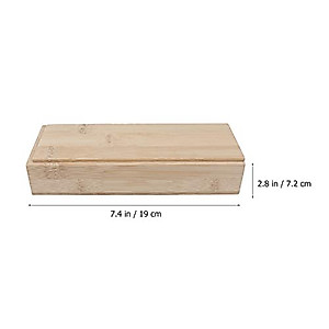 SUPVOX Wooden Pencil Box,Wood Brush Box with Sliding Lid for DIY Artist Tool and Brush Storage -7.4 x 2.8 x 1.2 inches, Rectangle