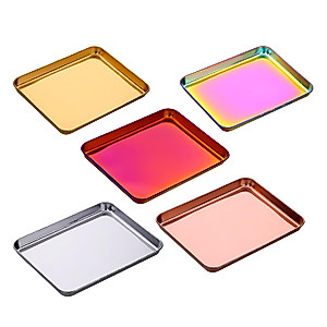 Meisha Baking Tray, Stainless Steel Baking Cookie Sheet, Rimmed Pan Baking, Non Toxic & Healthy, Mirror Finish & Rust Free, Easy Clean & Dishwasher Safe - Rainbow