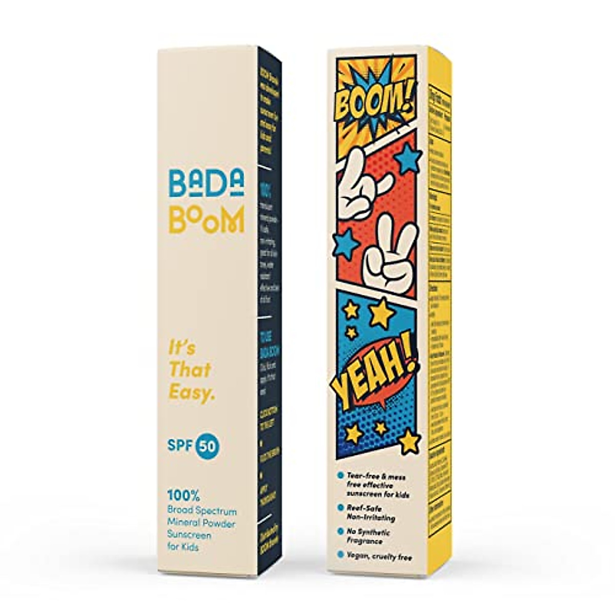 Bada Boom Mineral Translucent Sunscreen Powder, Brush on SPF 50 for Kids and Sensitive Skin