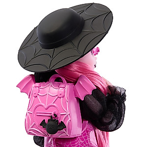 Monster High Draculaura Doll with Pet Bat-Cat Count Fabulous & Accessories like Backpack, Spell Book, Bento Box & More
