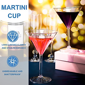 Plastic Martini Glasses 10 oz Acrylic Unbreakable Cocktail Glasses Plastic Cups Dessert Cocktail Cups Drinkware Drink Glassware for Mousse Home Bar Restaurant Wedding Festival Party Supply (12 Pieces)