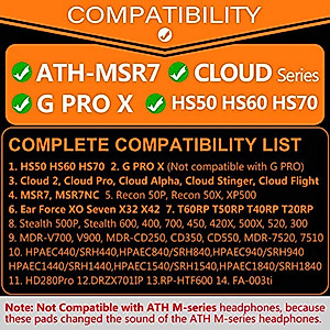 Earpads Compatible with HS50 HS60 HS70, G PRO X, Cloud 2, Cloud Pro, Cloud Alpha, Cloud Stinger, Cloud Flight Headphones I Gray Linen