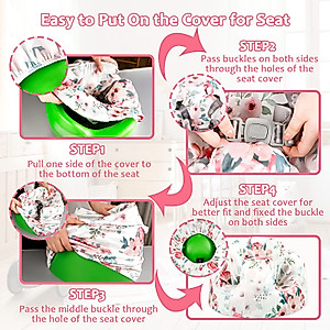 Baby Seat Cover Compatible with Bumbo Seat, Breathable Seat Cover for Baby Girl Boy, Soft Removable Cover for Baby Seat, Machine Washable, Pink Flamingo