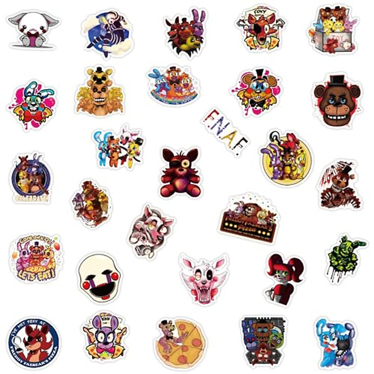 NOBLECARE 5PCS FNAF Keychain+50PCS FNAF Stickers|3.95x2.95/Fnaf Keychains, Fnaf Party Favor, Fnaf Party Favors, Fnaf Gift, Fnaf Gifts, Fnaf Keychains For Backpacks–Accessory