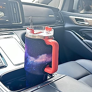 2 Pack Tumbler Carrier，Compatible with Stanley Adventure Quencher Travel Tumbler 40oz (2 starry sky purple)