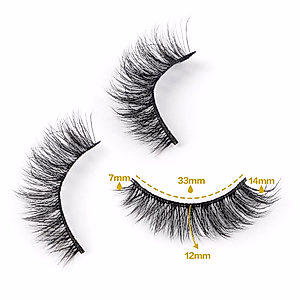 JIMIRE 10 Pairs Fake Eyelashes Fluffy Natural False Lashes Cat-Eye Lashes Pack