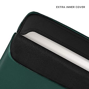 Comfyable Slim Protective Laptop Sleeve 13-13.3 Inch Compatible with 13 Inch MacBook Pro & MacBook Air, PU Leather Bag Waterproof Cover Notebook Computer Case for Mac, Green
