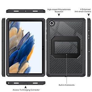 Soke Galaxy Tab A8 Case 10.5 Inch (SM-X200/X205/X207), with Built-in Screen Protector, Rugged Full Body Protective Case for 2022 Samsung Galaxy Tab A8 10.5(Black)