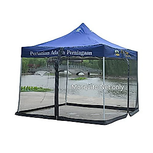 LooDro Square Patio Umbrella Mosquito Nets 10 x 10 x 7.5ft,Polyester Umbrella Netting with Zipper Door and Adjustable Rope,Fits 8-10ft Outdoor Umbrellas and Patio Tables (Black)