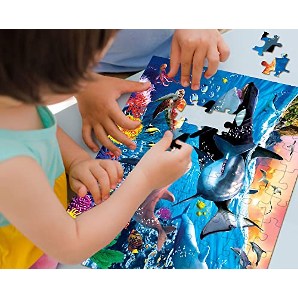 Puzzles for Kids Ages 4-8 Year Old - Underwater World,100 Piece Jigsaw Puzzle for Toddler Children Learning Educational Puzzles Toys for Boys and Girls.