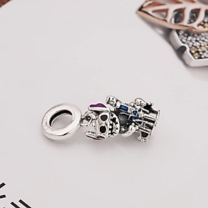 Ouroyea Stitch Castle Dangle Charm 925 Sterling Silver Pendant,Girl Jewelry Beads Gifts for Women Bracelet&Necklace
