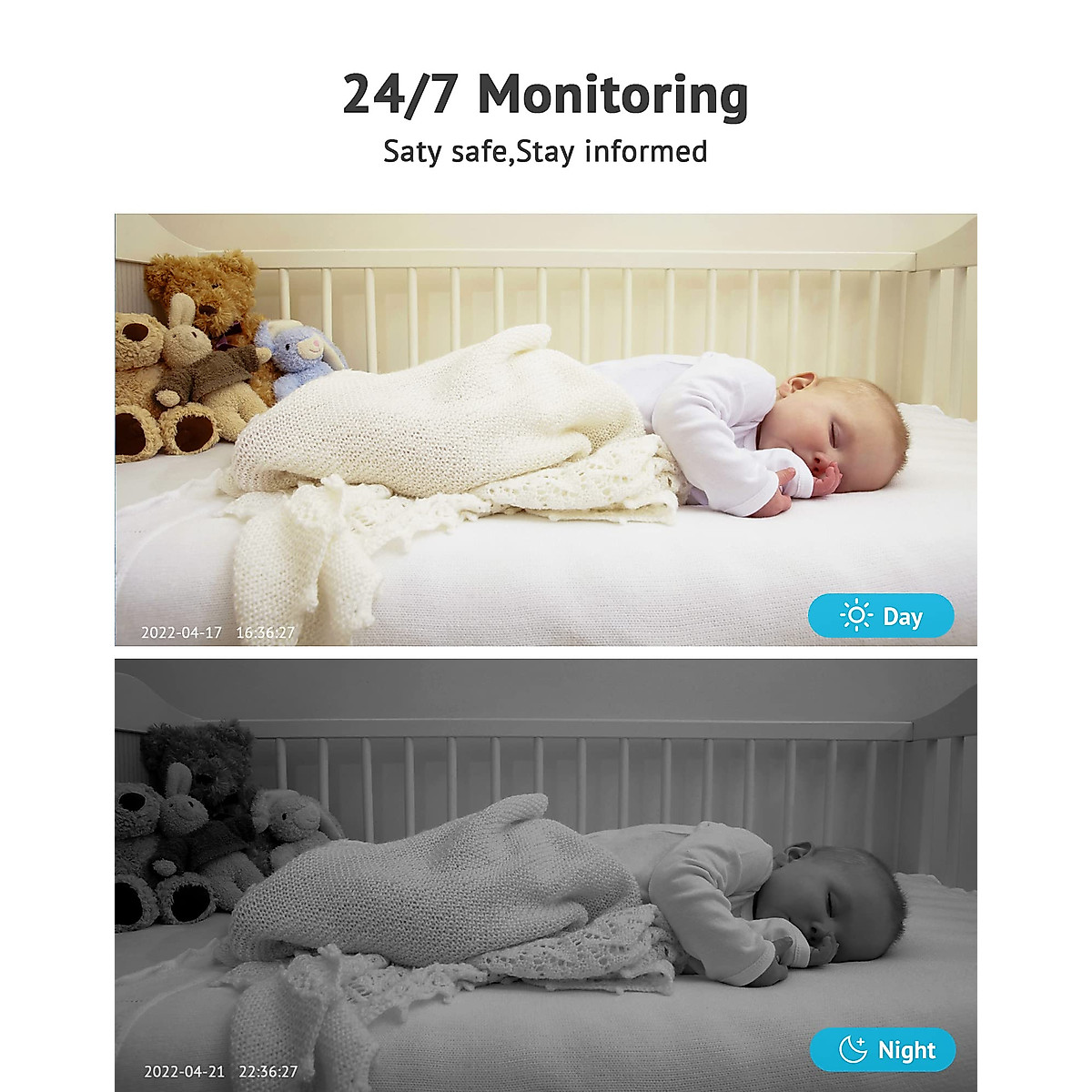 LaView 3MP Cameras for Home Security,2K Indoor Security Camera for Baby/Elder/Pet with Clear Night Vision,24/7 Live Video,Motion Detection,2 Way Audio,US Cloud/SD Card Storage,Compatible with Alexa