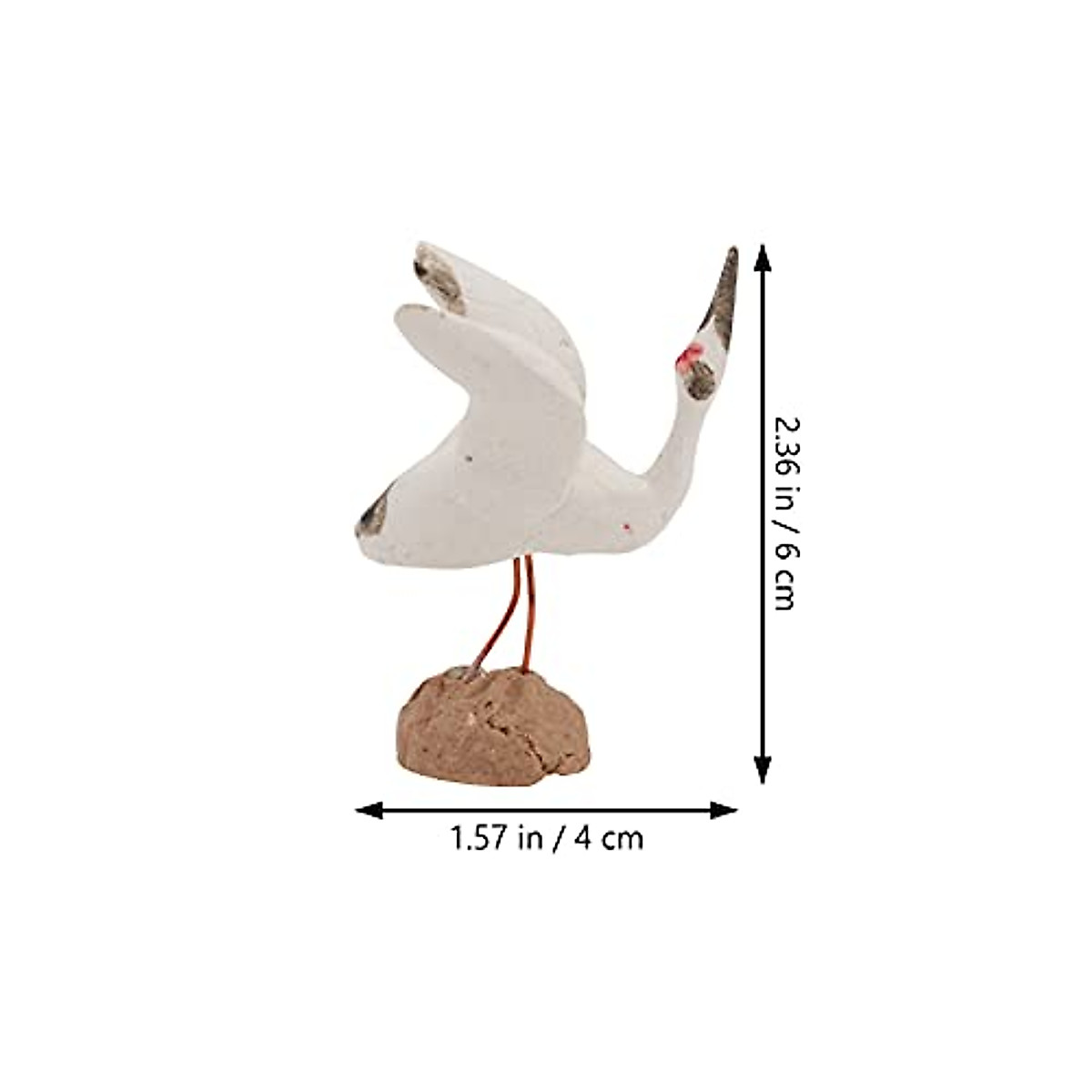 Angoily 3pcs Zen Garden Miniatures Ceramic Crane Figurine Statue Japanese Zen Garden Accessories Fairy Garden Animals for Micro Landscape Terrarium Decor