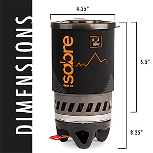 Primal Ridge Sabre Portable Solo 900ml Backpacking Stove. Butane/Propane Gas Jet Burner/Boiler. Camp Cooking and to Boil. A must-have Camping Cookware, camping pot set or camping accessories,