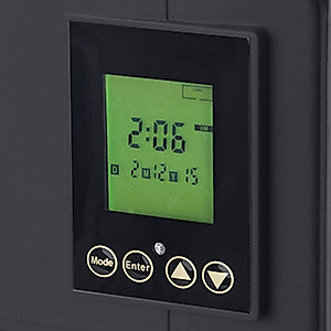 sterno home GL33120 12V 120W Low Voltage Landscape Lighting Transformer with Dusk-to-Dawn Timer, Grey