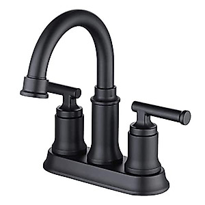 Glacier Bay Oswell 4 in. Centerset 2-Handle High-Arc Bathroom Faucet in Matte Black