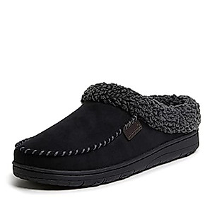 Dearfoams Men's Indoor/Outdoor Breathable Memory Foam Clog Offered in Wide Widths, Black, Large