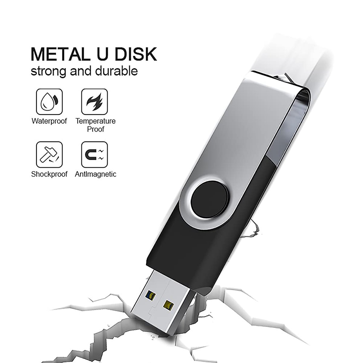 HWJK USB 2.0 128MB Flash Memory Stick Drive Swivel Thumb Drives Bulk 10 Pack, with LED Indicator, 10 x Removable White Labels (10PCS 128MB Blue)