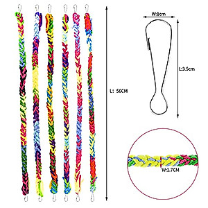 jiebor 6Pcs Sugar Glider Toys Cage Accessories Hanging Climbing Rope for Rat Ferret Hamster Parrot Small Birds Animal