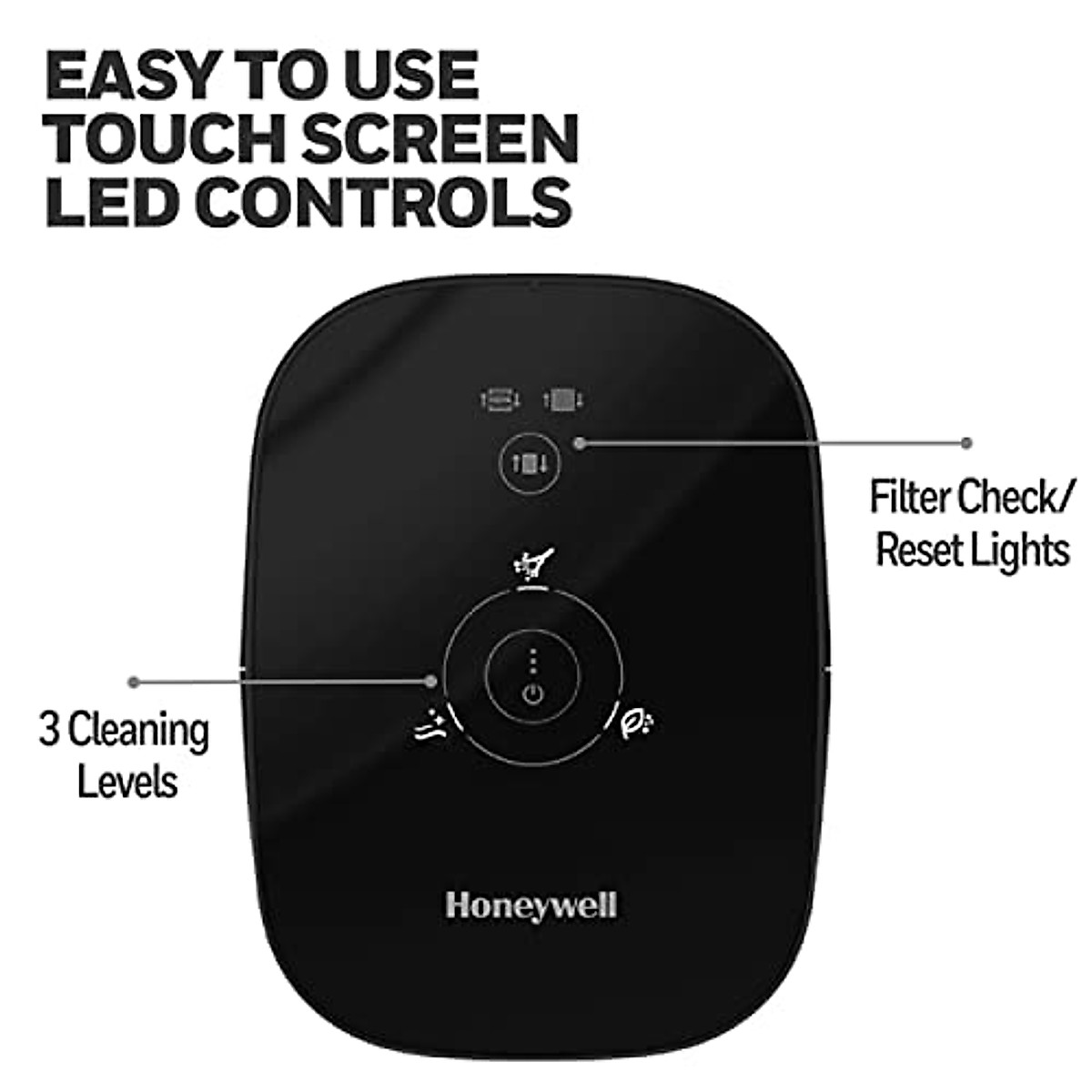 Honeywell HPA075B Allergen Plus Series Compact HEPA Air Purifier Tower, Allergen Reducer for Medium Rooms (100 sq ft), Black - Wildfire/Smoke, Pollen, Pet Dander & Dust Air Purifier