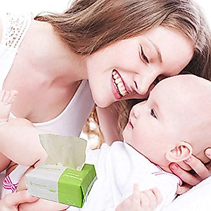 400 Count Careboree Unbleached Dry Baby Wipes Unscented Multi-Purpose Cotton Tissue Small Size