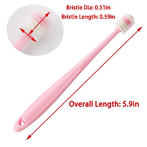 2 Pcs 360-Degree Small Dog and Cat Toothbrush, Bristle Diameter 0.51", Soft Silicone Deep Pet Teeth Cleaning Kit (Colors May Vary)
