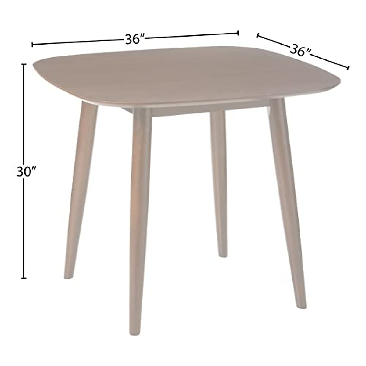 Christopher Knight Home Bass Mid Century Modern Square Faux Wood Dining Table, Walnut Finish, 35.75D x 35.75W x 30H in