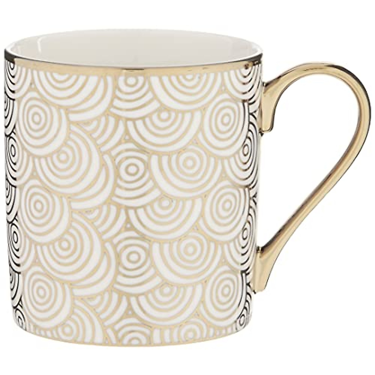 Certified International Mosaic 14 oz. Gold Plated Mugs, Set of 6, 6 Count (Pack of 1), RED