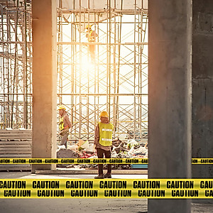 ATERET Premium Yellow Caution Tape I 3 inch x 1000 feet I Harzard Tape w/Bright Yellow & Bold Black Text I 3" Wide for Maximum Readability I Ideal Use for Danger/Hazardous Areas (1-Pack)