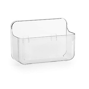 COLINCH Adhesive Wall Mounted Small Storage Organizer Box Without Drilling for Bathroom, Pantry, Kitchen, Laundry, Utility Room, Inside of Cabinet Door - Clear