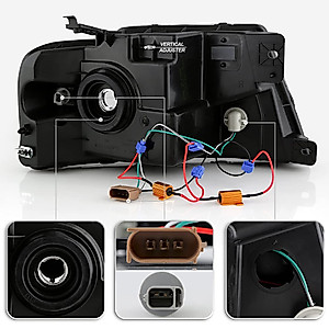 ACANII - For 2004-2008 Ford F150 06-08 Lincoln Mark LT Black LED Tube Switchback Signal Headlights Headlamps Left+Right