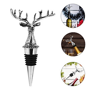 LUOZZY 5 Pcs Elk Head Bottle Stopper Christmas Antler Wine Stopper Christmas Wine Bottle Stoppers Christmas Party Supplies Favors