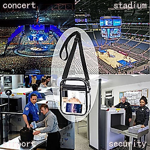Clear Crossbody Bag Stadium Approved,8.8x6.8x2.7 Inch Clear Sling Purse For Women For Concerts Sports Events Festivals