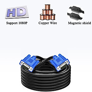 LFHUKEJI VGA, VGA-VGA Standard 15-Pin VGA Male to VGA Male Cable, 4.8Ft(3+5)