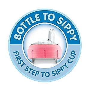 Dr. Brown's Milestones Wide-Neck Sippy Spout Bottle with 100% Silicone Handles, Easy-Grip Handles with Soft Sippy Spout, 9oz/270mL, Light-Blue, 1-Pack, 6m+