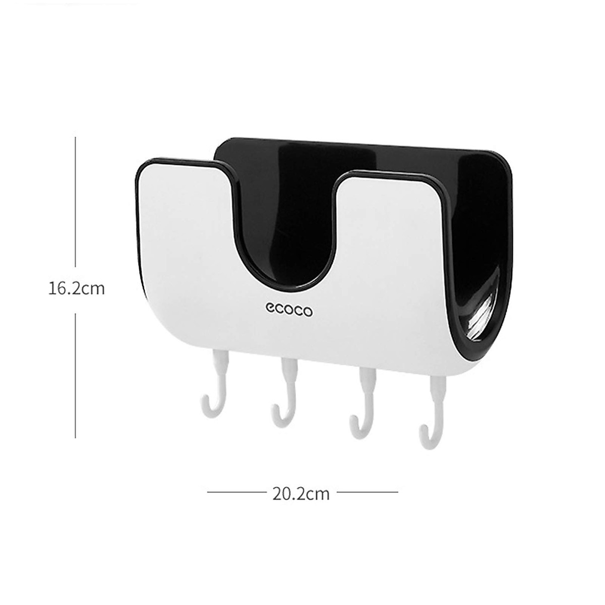 Guanniao Wall Mounted Pot Lid Rack With Four Hooks Self Adhesive Pot Lid Holder Abs Material Pot Lid Organizer