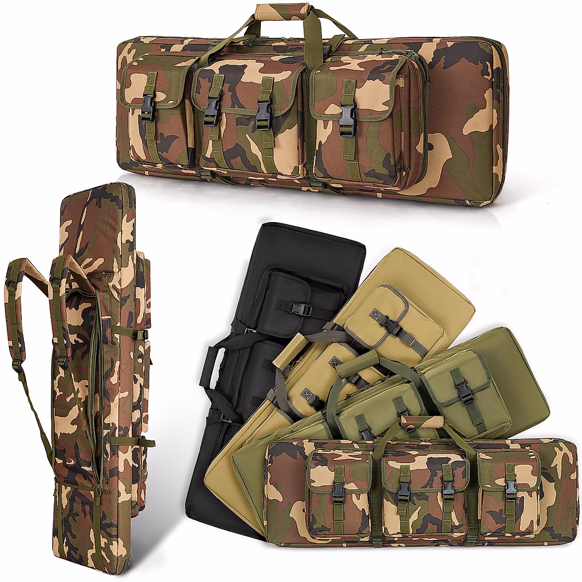 DULCE DOM 36 inch Double Case Soft Bag Gun Case, Perfect for Pistol Storage and Transportation, All Around Shooting Range Rifle Backpack, Indoor Outdoor