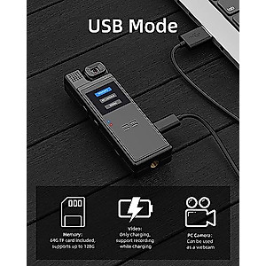 Mini Body Camera 1080P Portable Small Body Worn Cam Wearable Pocket Video Recorder with 180° Rotatable Lens, 1.3" LCD, Night Vision for Security Guard, Law Enforcement, Built-in 64G Memory Card