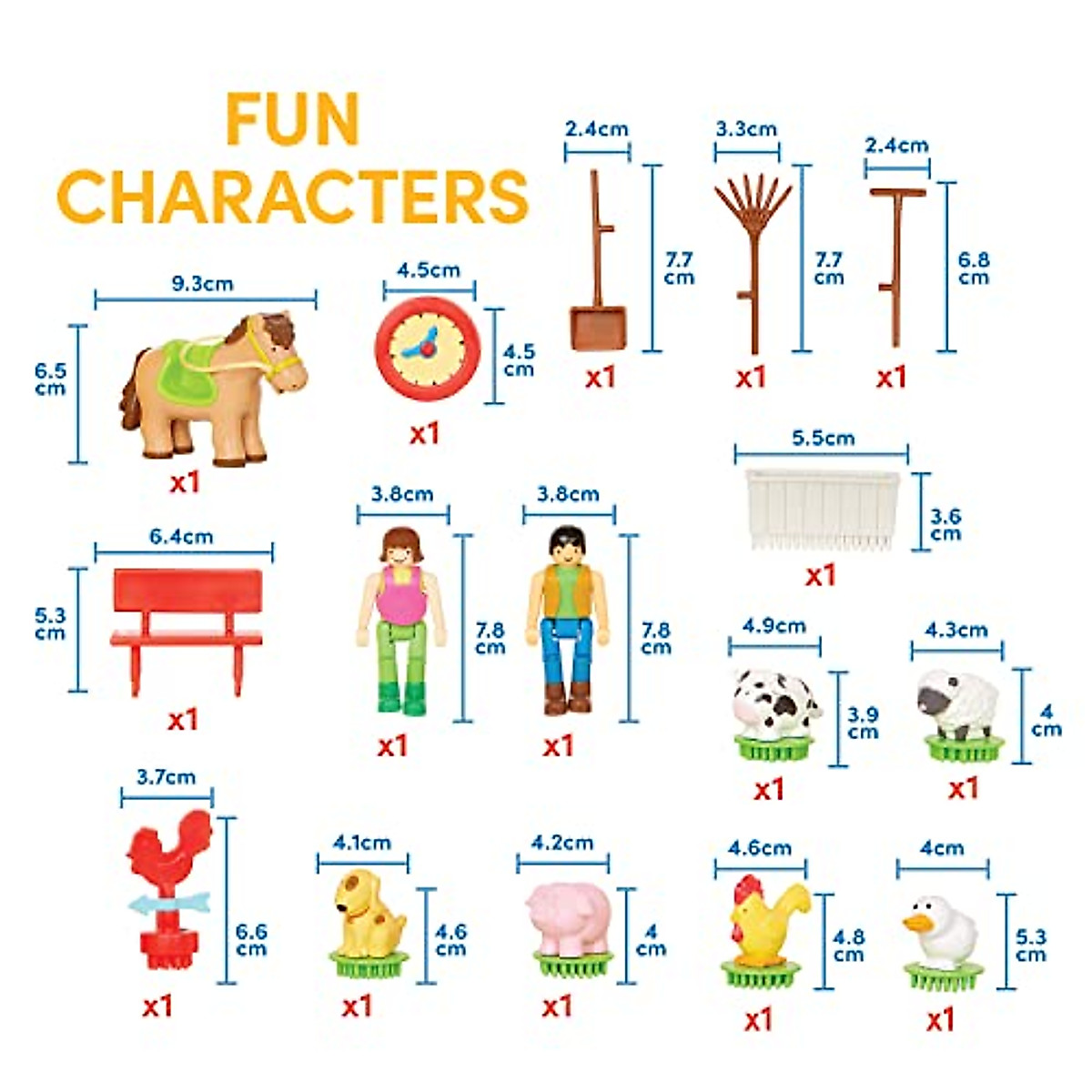 Battat- Bristle Blocks- STEM Interlocking Building Blocks- 67 pc Farm Playset- Developmental Toys for Toddlers & Kid- Barnyard Playset- 2 Years +