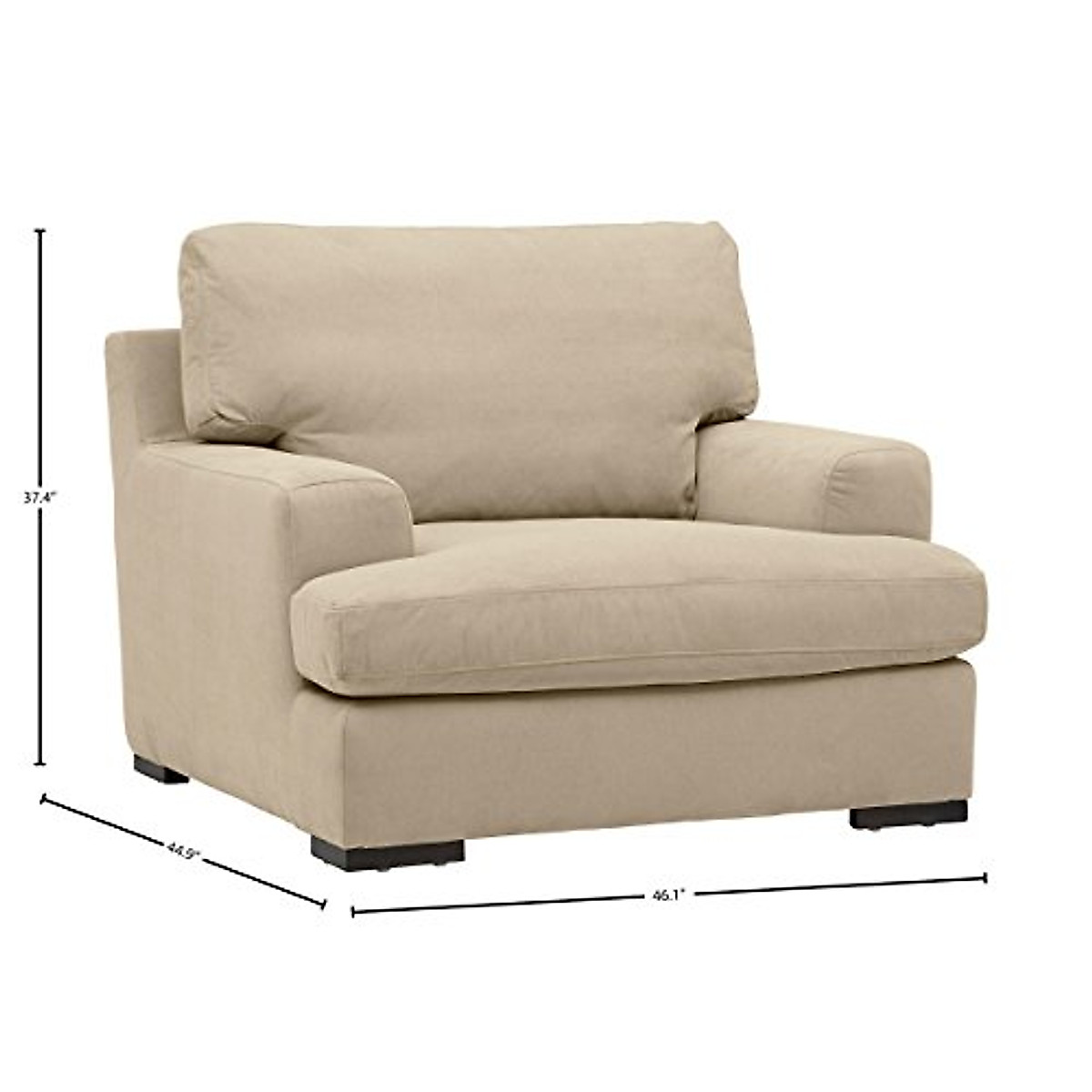 Amazon Brand – Stone & Beam Lauren Down-Filled Oversized Living Room Accent Armchair, 46"W, Fawn