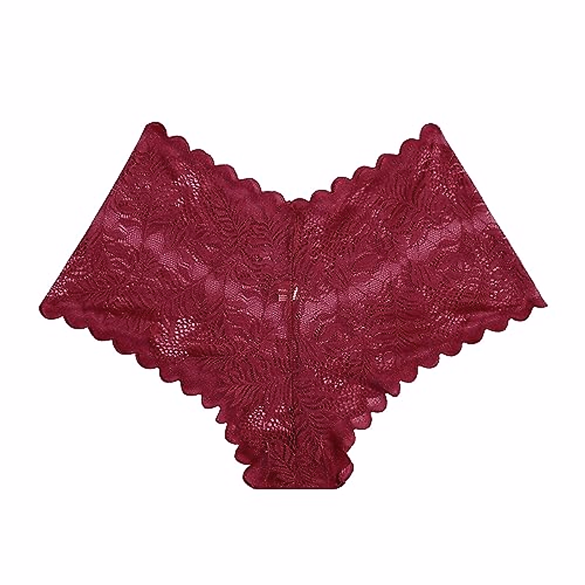 Kinple Women's Erotic Lace Boyshorts Trendy Breathable Panty See-Through Cheeky Briefs Teen Girls Comfortable Boy Shorts Red