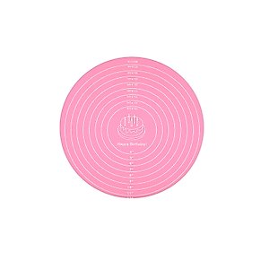 Silicone Baking Mat Cake Mat Silicone Cake Mat Silicone Baking Mat with Measurements for CakeTurntable Stand Non-Stick Heat Resistant Pastry Baking Sheet -Pink