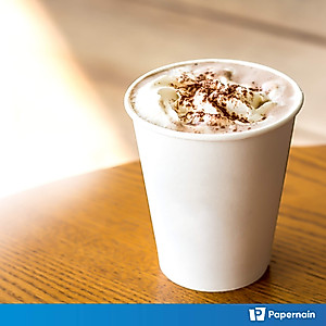 Papernain [6 oz, 200-Count, White Hot Paper Disposable Cups