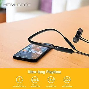HomeSpot Neckband Wireless Earbuds aptX Low Latency Bluetooth Headphones Bluetooth 5.1 Qualcomm® CVC™ for Gym, Running, Gaming & Meeting Compatible with iPhone, Samsung Galaxy JY100